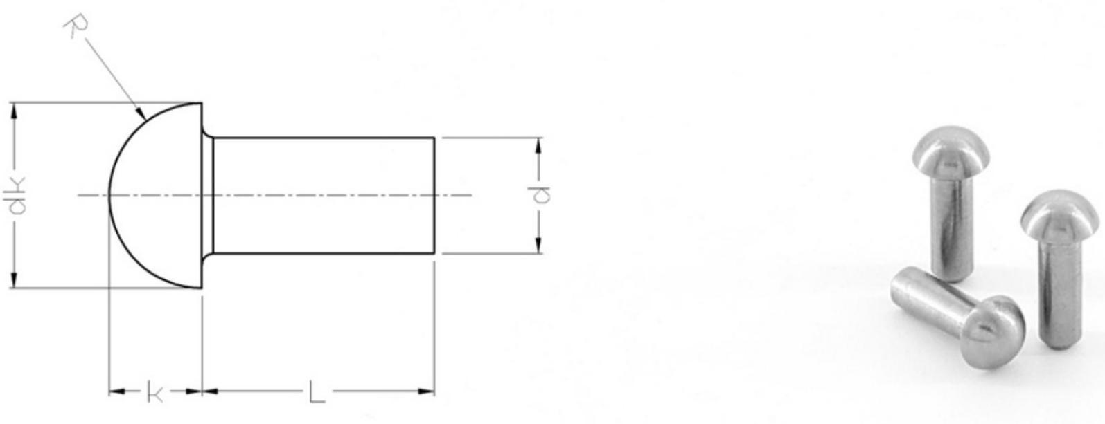 ANSI/ASME B18.1.1(R2016) TABLE3 Titanium Round Head Rivets - Buy ...