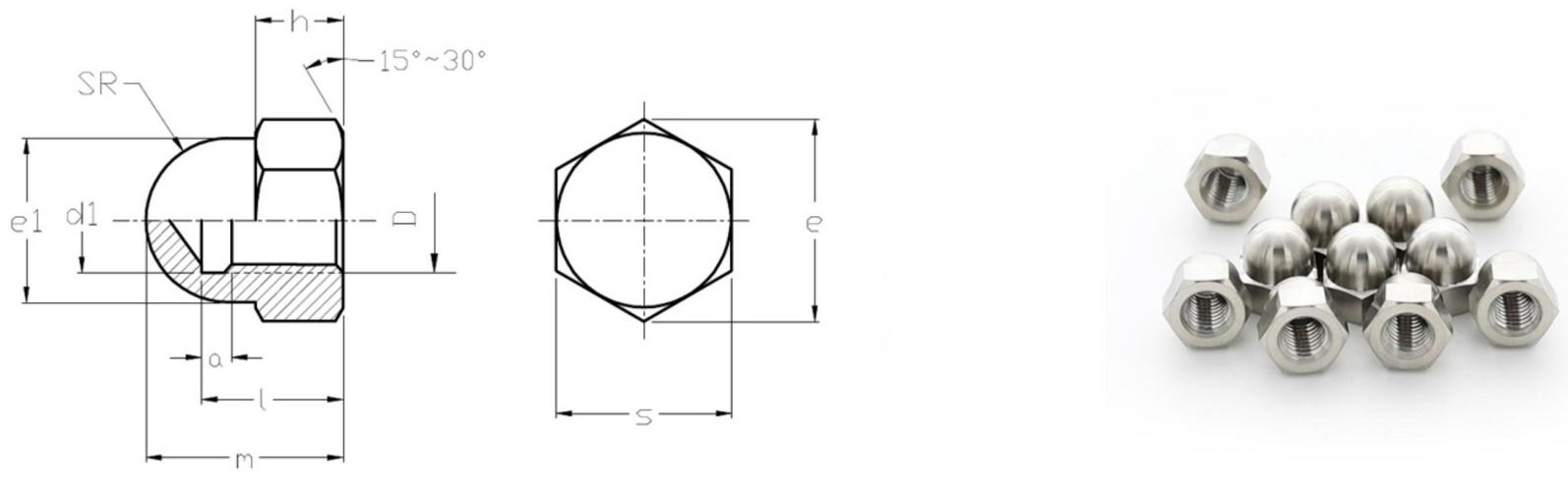 GB/T923 Titanium Acorn Nuts - Buy Acorn Cap Nuts, Titanium Acorn Nuts ...