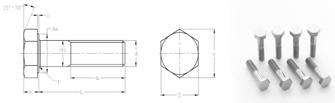GB/T5782 Titanium Hexagon Head Bolts - Buy hexagon head bolts ...